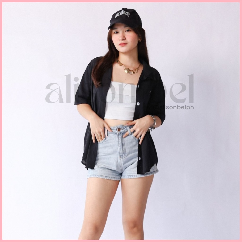 ALISON BEL: Ralf Short Sleeve Plain | Shopee Philippines