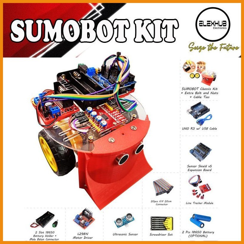 ELEXHUB SUMOBOT Complete Kit for STEM 2WD Car Kit | Shopee Philippines