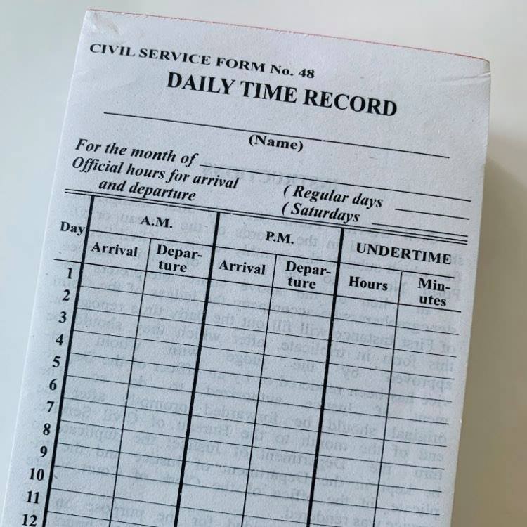 ,Daily Time Record DTR FORM 48 - VANDA (500pcs) | Shopee Philippines