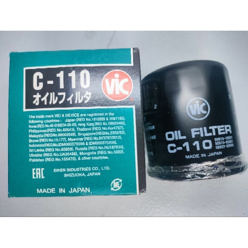 Vic C-110 Oil Filter Toyota Vios,Avanza Rav 4,Corolla, Altis,Camry ...