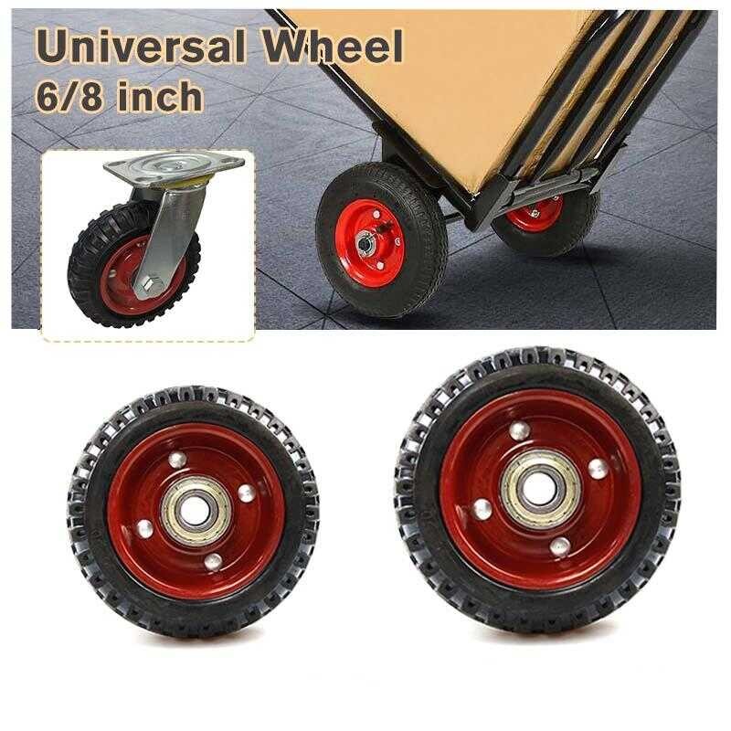 Heavy-Duty Flat Trolley Professional Rubber Wheel Tires Universal ...