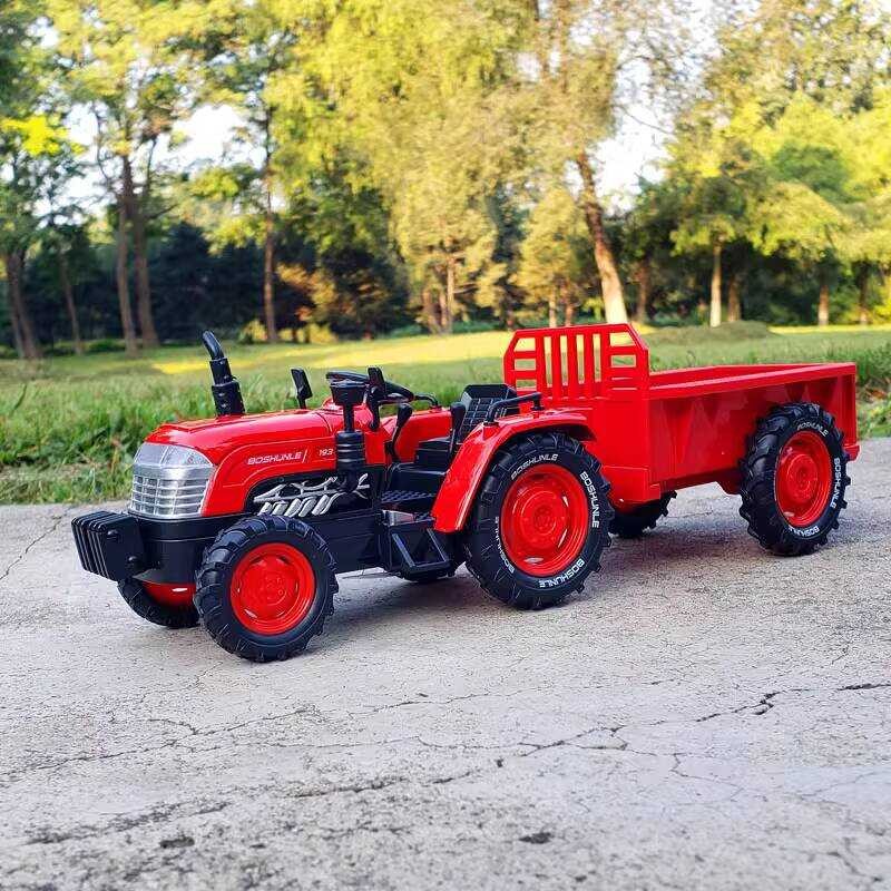 Alloy Tractor with Truck Bed Model Simulation Farm Transport Vehicle ...
