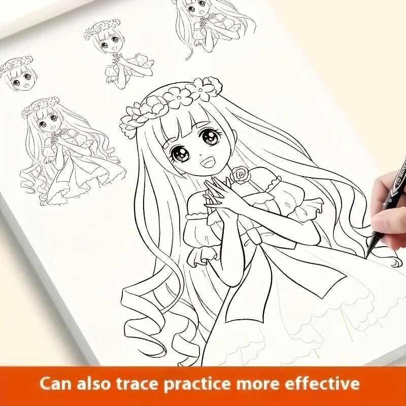 Anime Character Line Art Book: Beginner's Easy Hand Drawing Practice ...