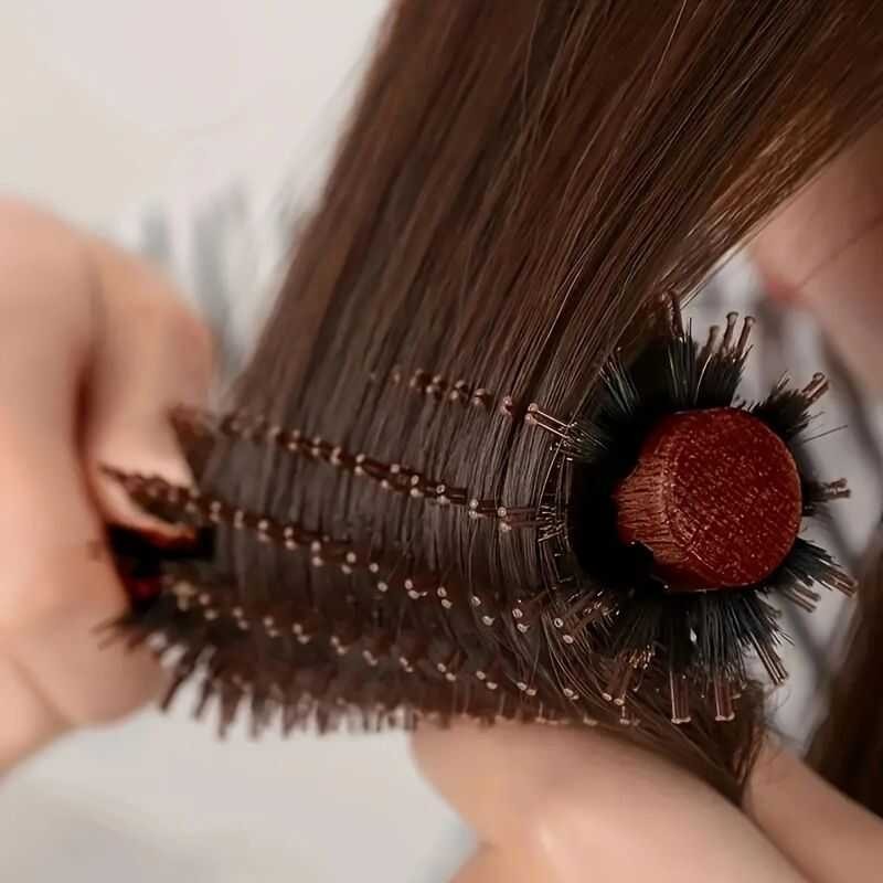 3 Sizes Straight Twill Hair Comb Natural Boar Bristle Rolling Brush ...