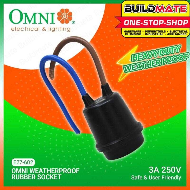 OMNI Weatherproof Rubber Socket 3A 250V E27-602 Heavy Duty •Buildmate ...