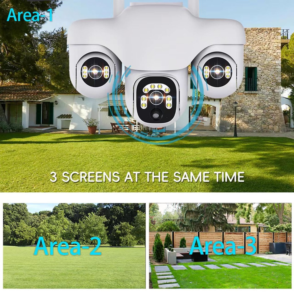 V380 CCTV 3-lens 15MP camera, outdoor high-definition night vision full ...