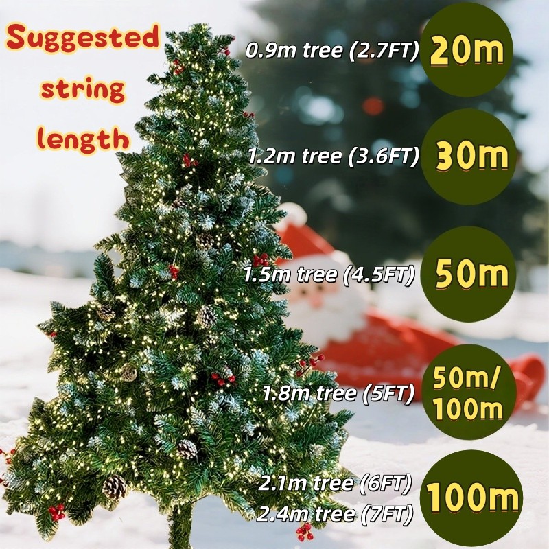 30m 1000 Led Set Silver Copper Wire Firecracker Lights Plug in ...