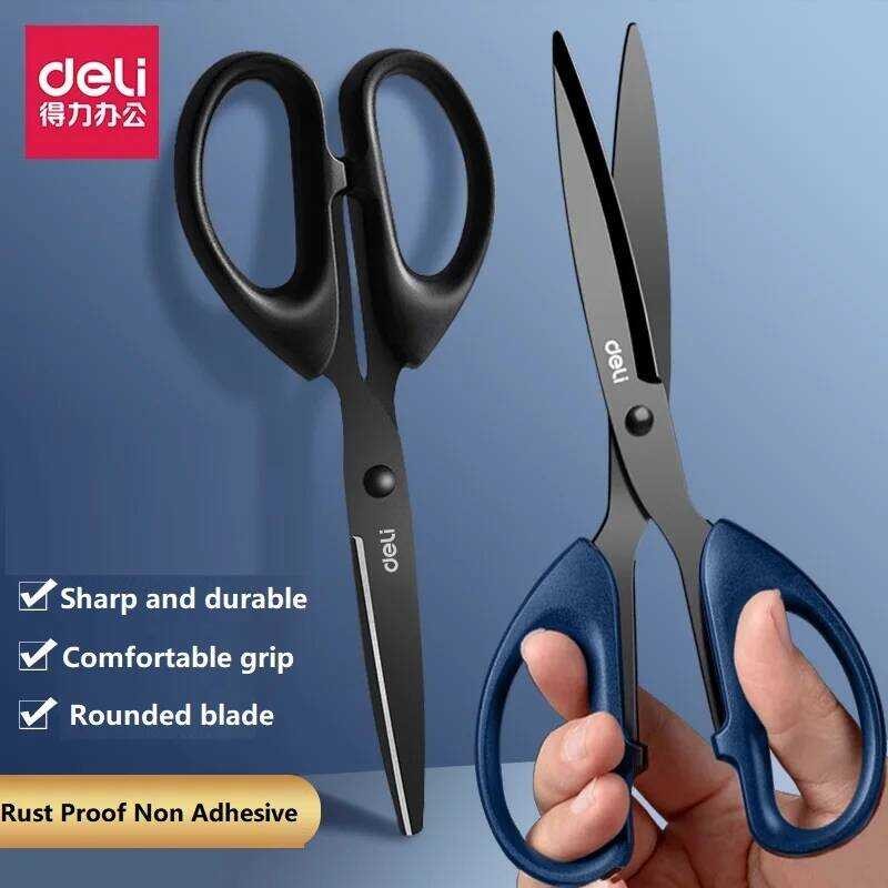 Deli Stainless Non Adhesive Stationery Scissors Sharp Blades Paper ...