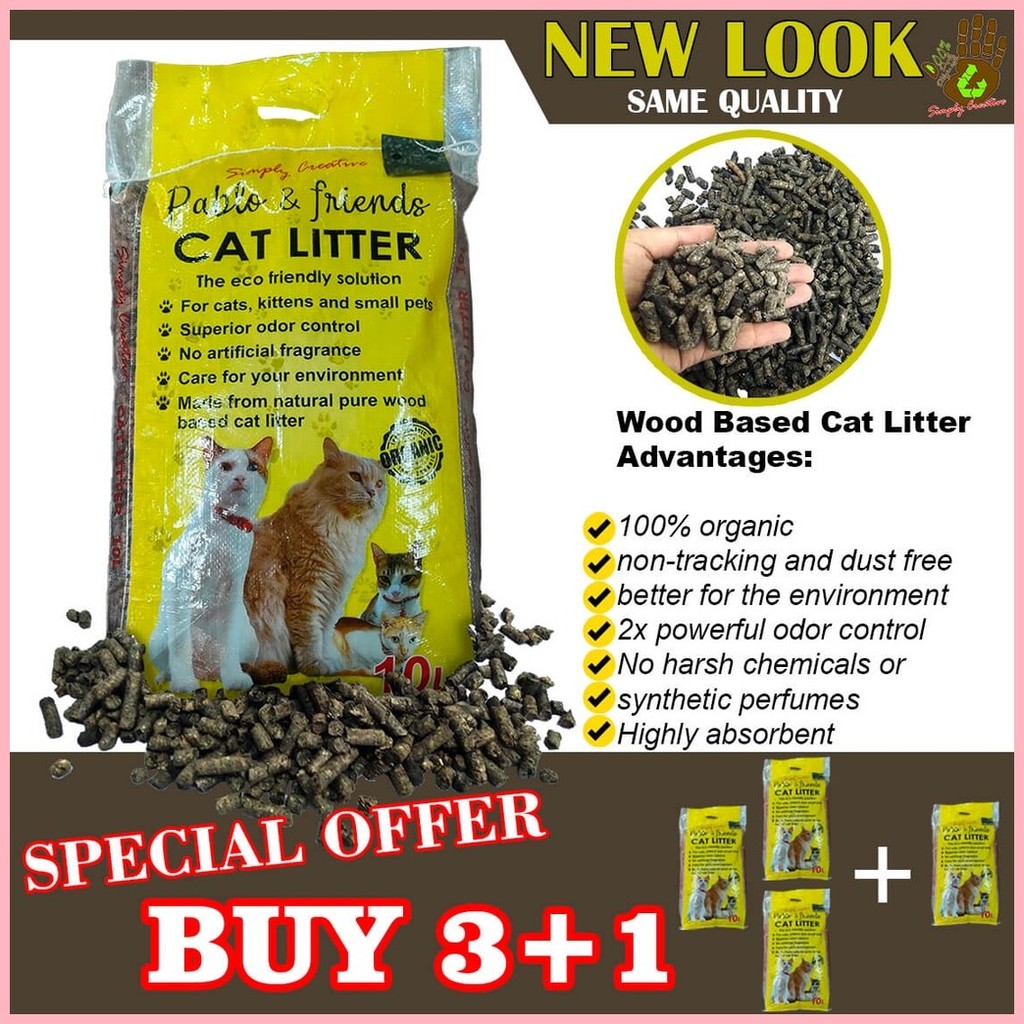 Simply Creative Wood Based - CAT LITTER BUY 3 +1 (CHARCOAL) | Shopee ...