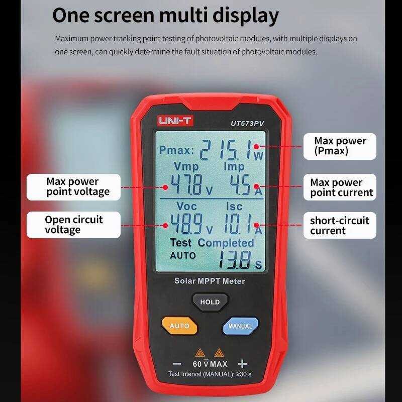 Solar Uni-T MPPT Meter Ut673pv 5~800W PV Module Maximum Power Tester ...
