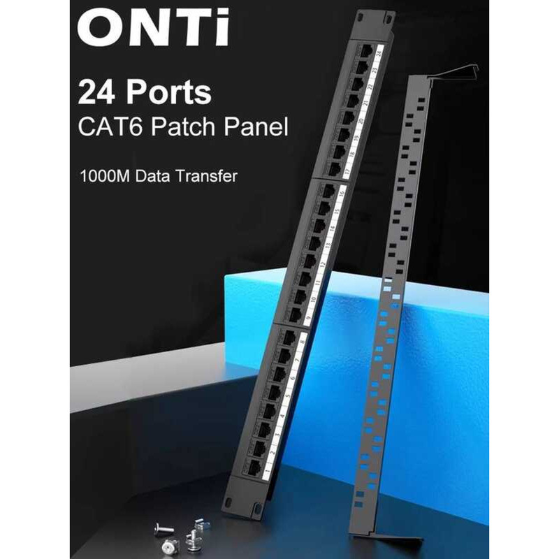 Ce 24 2 Port Cat6 Patch Panel With Ine Keystone 1U Tool-Free Rack Mount ...