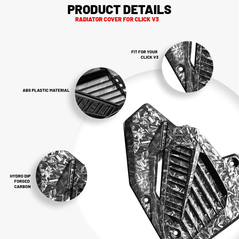 HONDA RADIATOR COVER CLICK 125i 150i V2 V3 CARBON RADIATOR COVER FOR ...