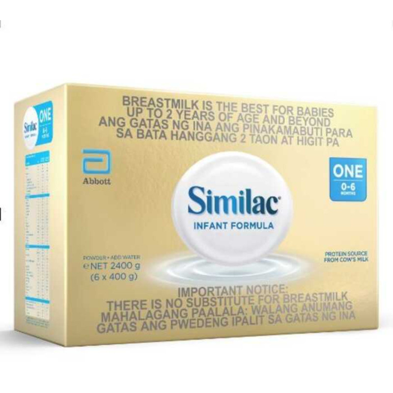 SIMILAC One Infant Formula For 0 To 6 Months 6X400g 2400G | Shopee ...