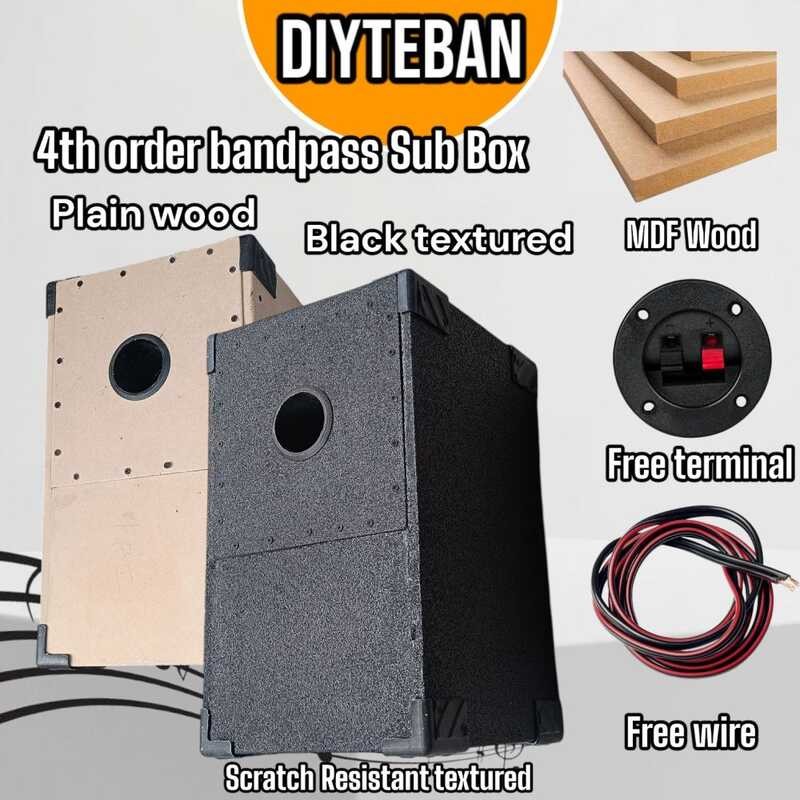 D8 4Th Order Bandpass 8 Inch BOX ONLY With 3X4 Air Tube Subwoofer ...