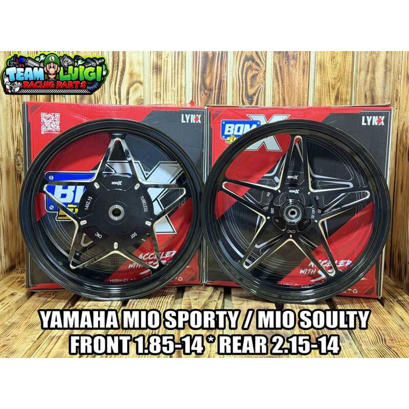 BOM X LYNX (Star) CNC MAGS 14S 5 SPOKES SPORTY / MIO SOULTY (100% ...