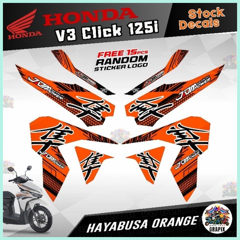 Honda V3 Click 125i Stock Decals "Hayabusa" Concept | Shopee Philippines