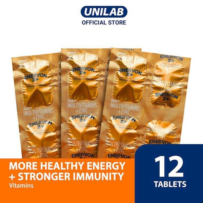 Unilab Enervon Z+ Multivitamins 12 Tablets (For All-Around Healthy ...
