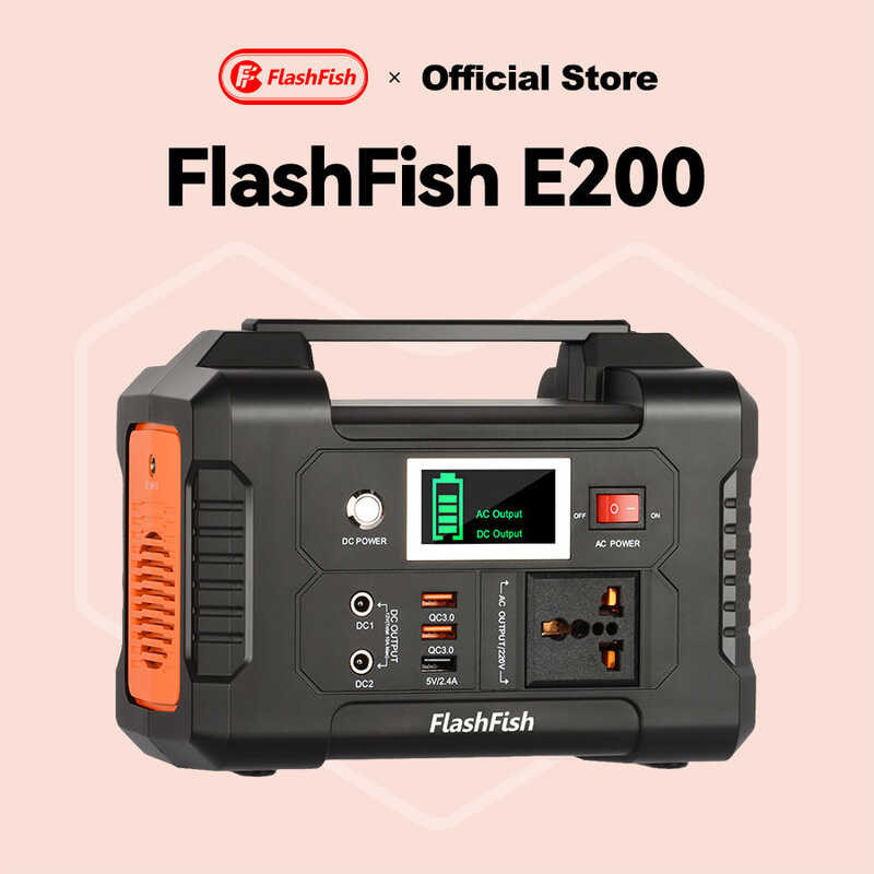 Flashfish E200 Portable Power Station 200W/151Wh Backup Lithium Battery 220V/200W Pure Sine Wav ...