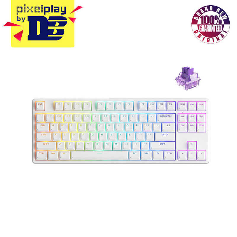 Akko 5087S Shine-Through RGB Hot-Swappable Mechanical Keyboard White ...