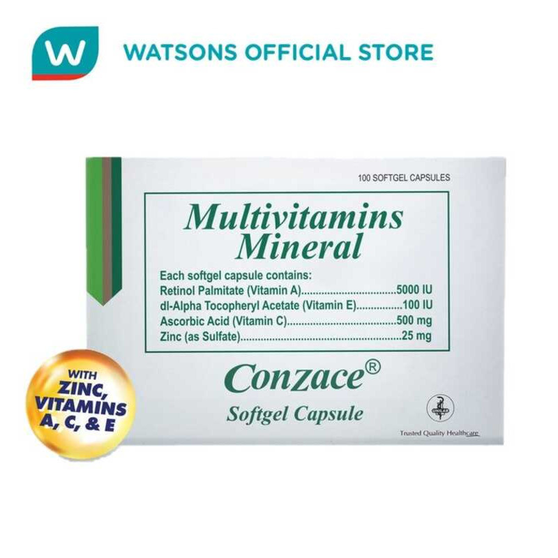 CONZACE Multivitamins + Minerals 1 Softgel Capsule D28 | Shopee Philippines