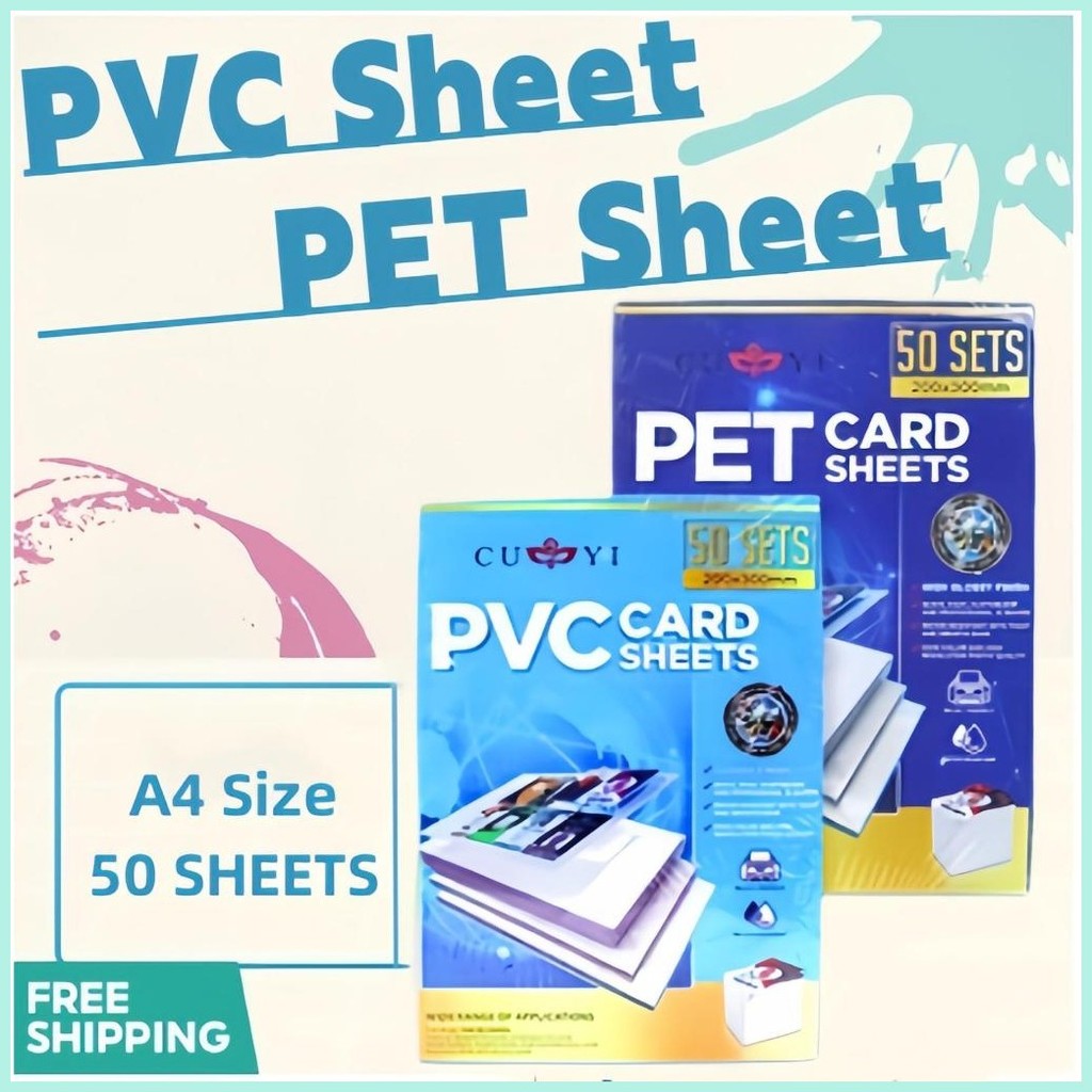 50sets CUYI PVC Sheet & PET Sheet A4 Size For Id Printing Bag Tag ...
