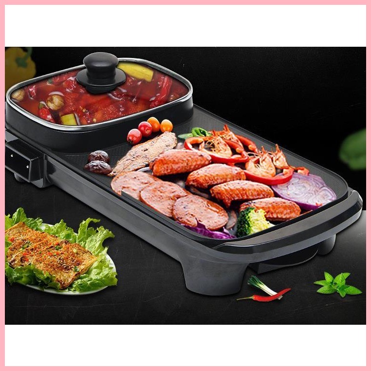 Korean Samgyupsal Shabu Shabu Cooking 2 IN 1 ELECTRIC BBQ GRILL WITH ...