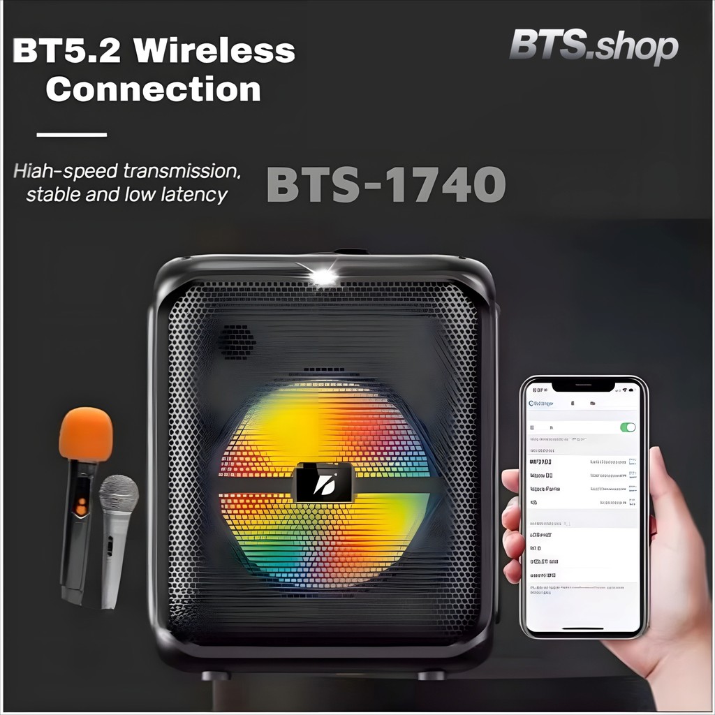 BTS-1740 Bluetooth Outdoor Boombox Powerful Sound Wireless Speakers ...