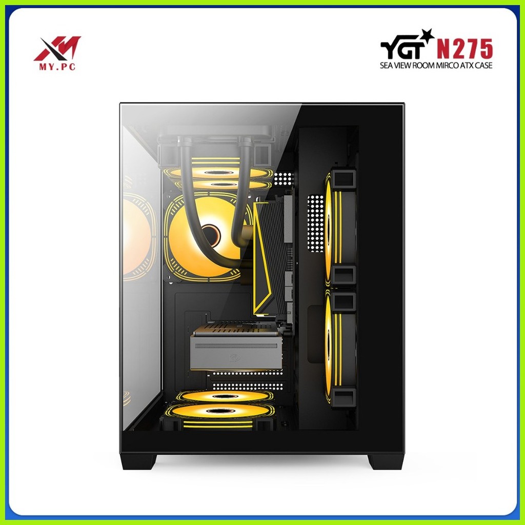 YGT N275 Sea View Room Chassis Micro ATX Black Gaming Case | Shopee ...