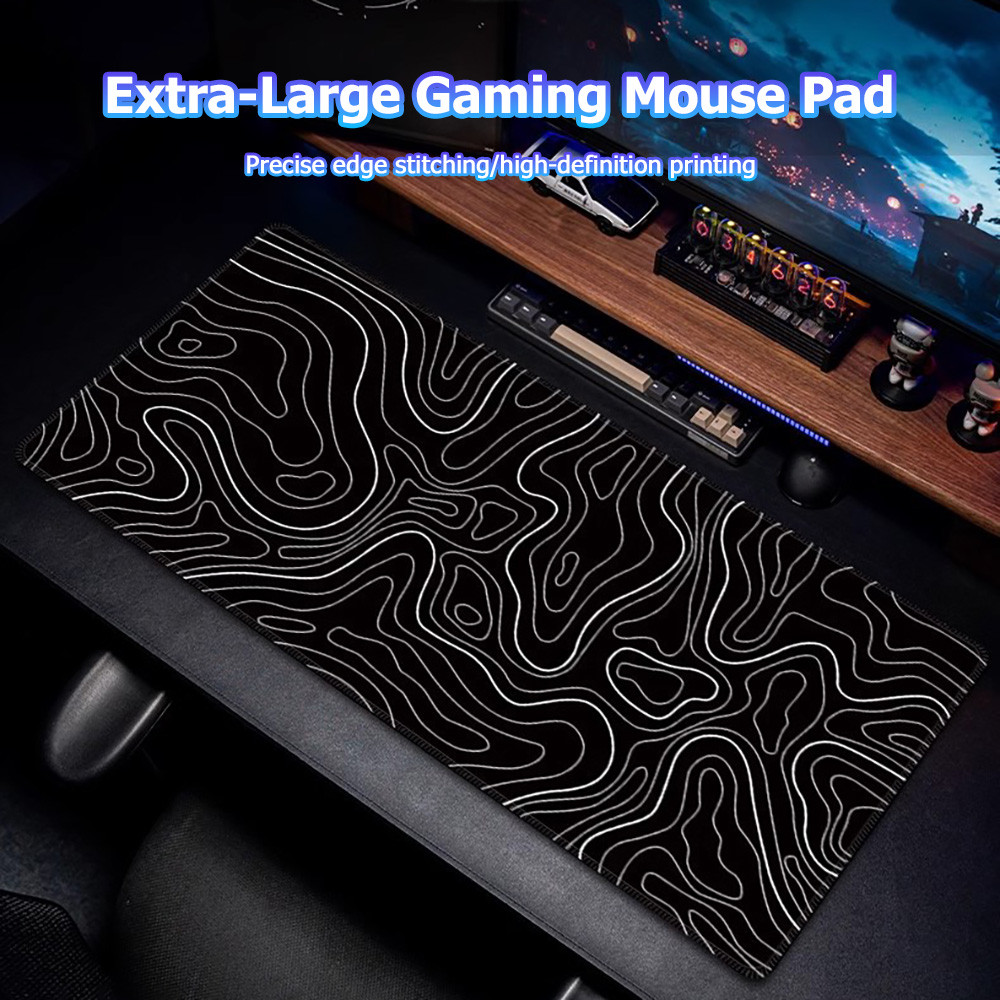 Art Wavy Gaming Mouse Pad Large Keyboard Pad 80×30cm Table Non Slip ...