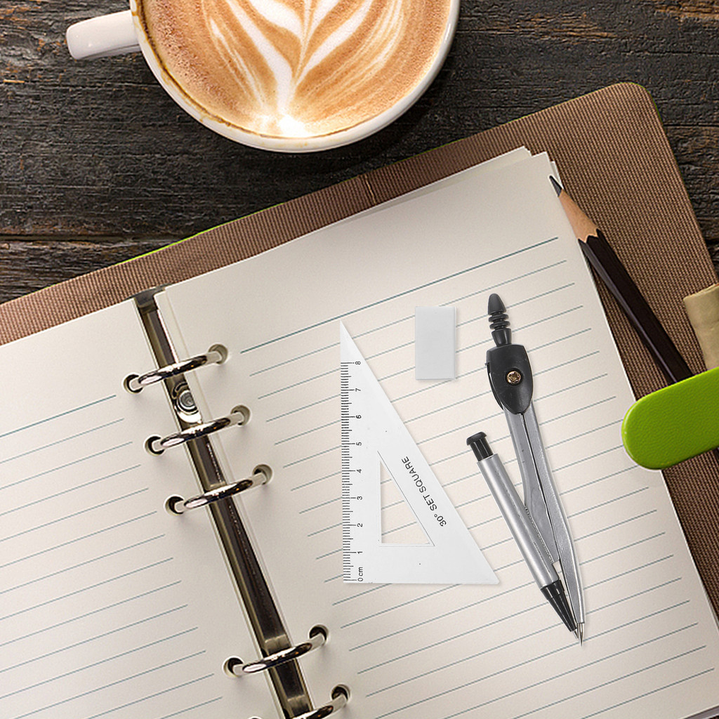 Geometry Compass Set–Drawing Tools with Protractor, Divider, Ruler ...