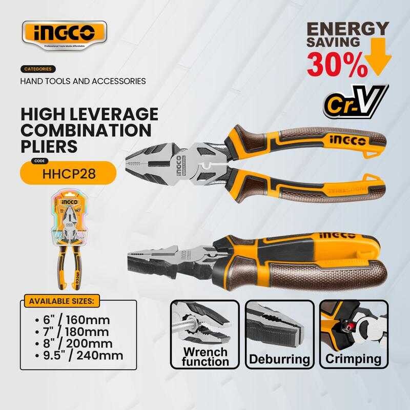 Ingco High Leverage Combination Pliers Hhcp28 (Iht) 1Bd 4C3 | Shopee ...