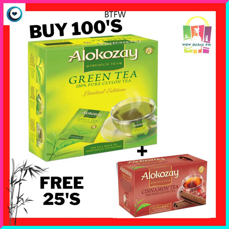 Alokozay Green 100 Tea Bags Individually Envelope EXPIRY : APRIL 2026 3 ...