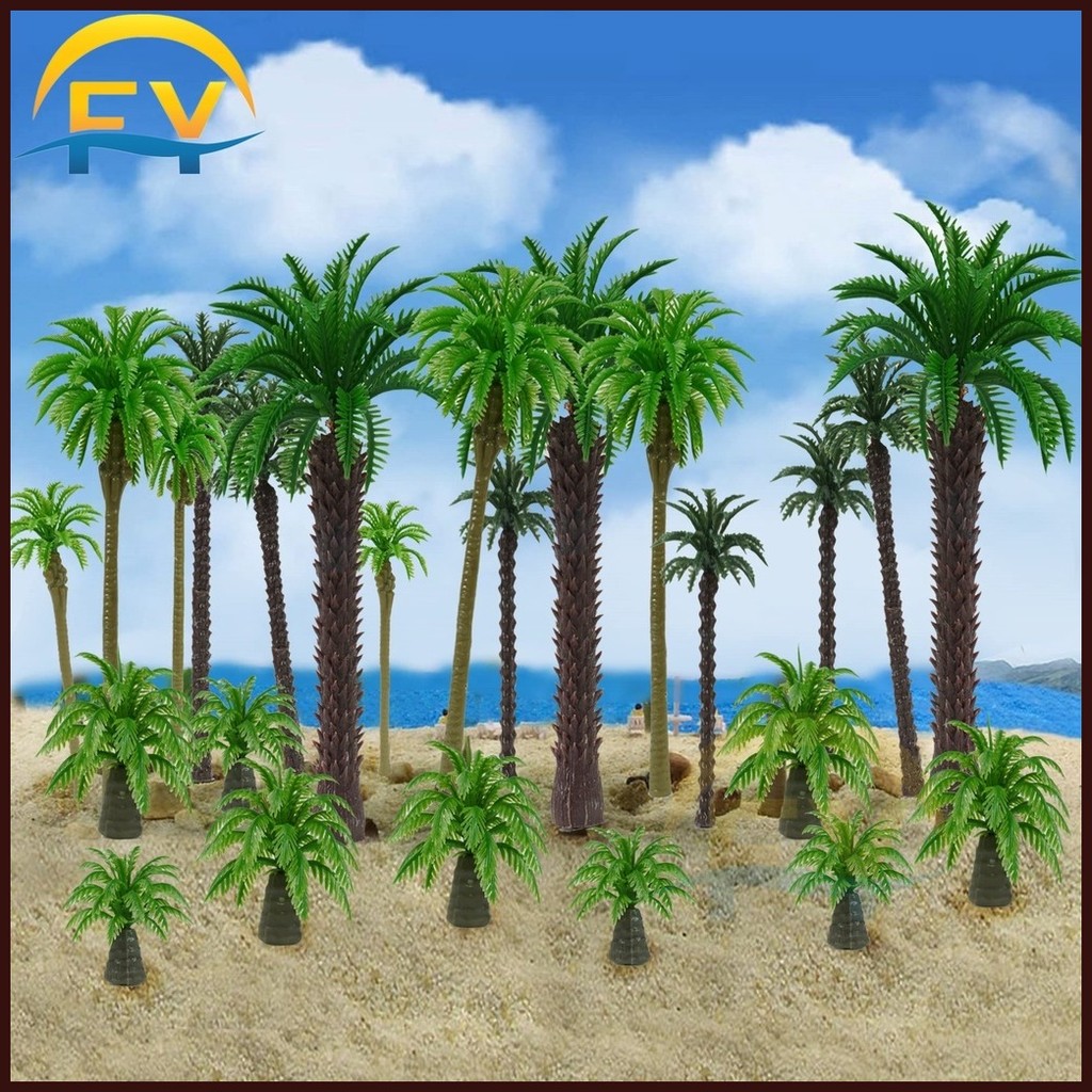 FY Artificial Model Tree Diorama Palm Tree Coconut Tree Miniature Train ...