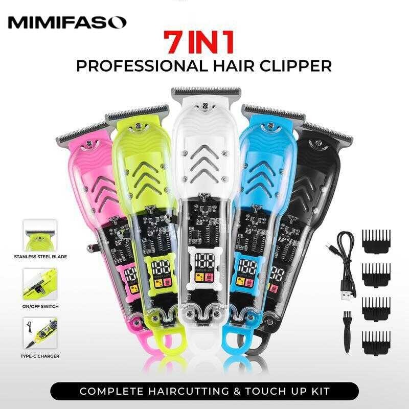 Professional Barber Clippers Transparent Cordless Hair Cutter Machine ...