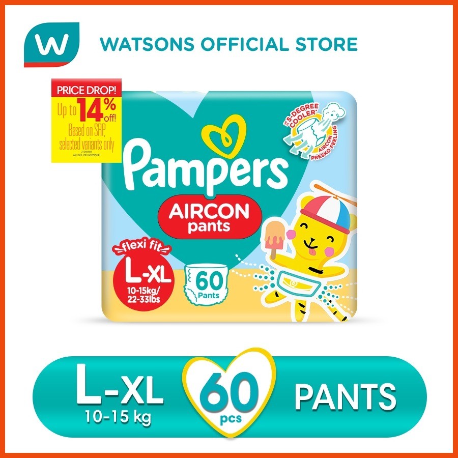 PAMPERS Aircon Pants Singles Large 60 Pieces | Shopee Philippines