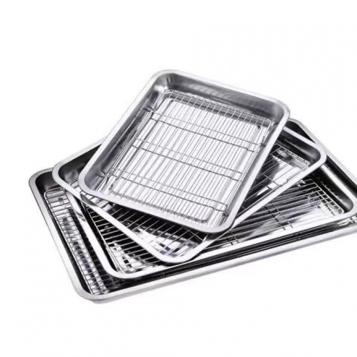 Stainless Steel Oil Drip Tray Strainer Rectangular Frying Skewer Oil ...