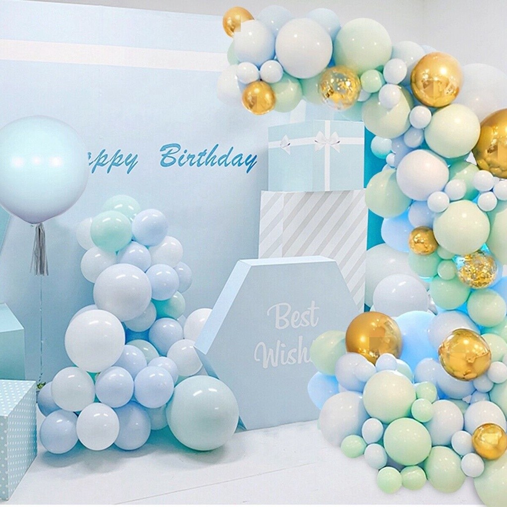 HCparty 126pcs INS Macaron Gold Balloon Set Garland Pastel Balloons ...