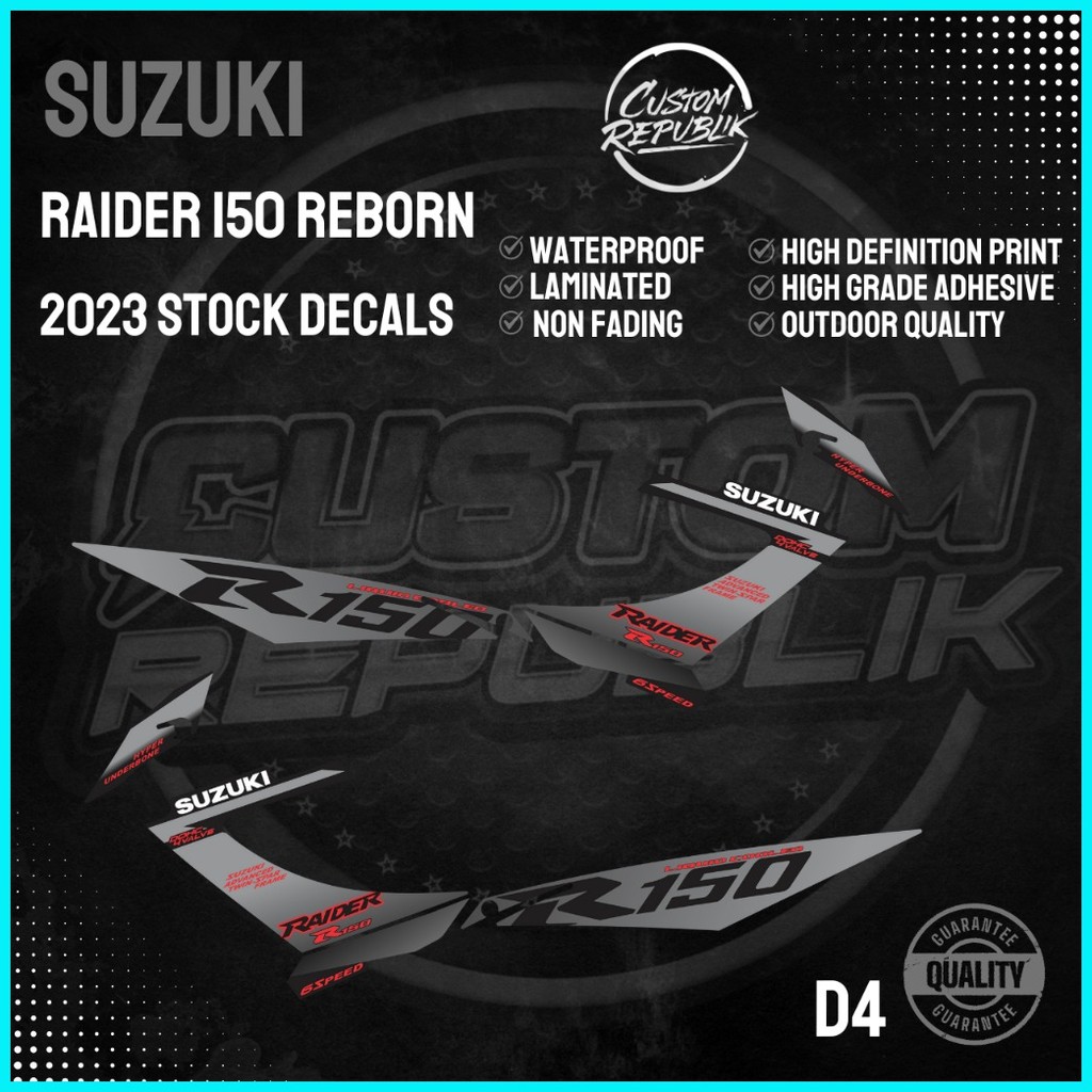 Suzuki Raider 150 Reborn 2023 Stock Decals Set | Shopee Philippines