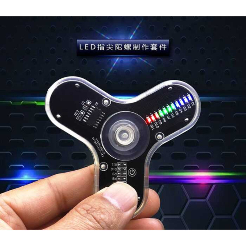 LED Fidget Kit 3-Leaf Light-Up Spinner DIY Parts Electronic Skills ...