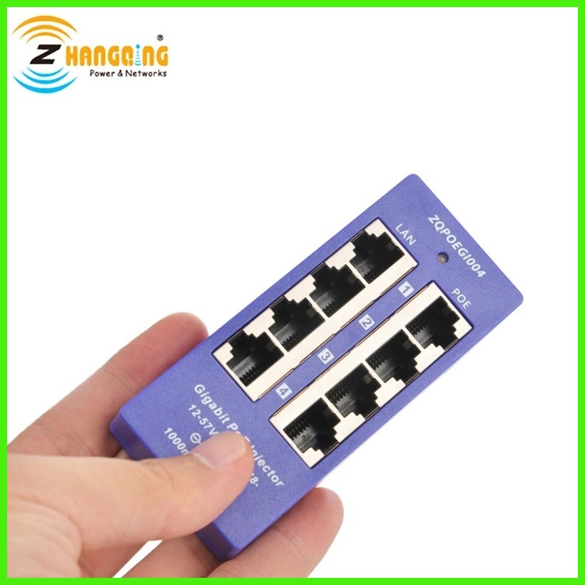 Gigabit Passive PoE Injector 4 Port 1000Mbps PoE Patch Panel For IP ...