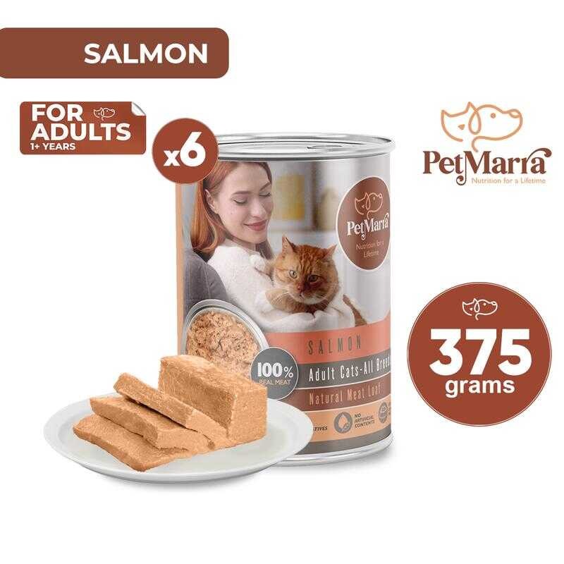 F05 Petmarra Natural Meat Loaf Adult Cat Wet Food Can Salmon Flavor ...