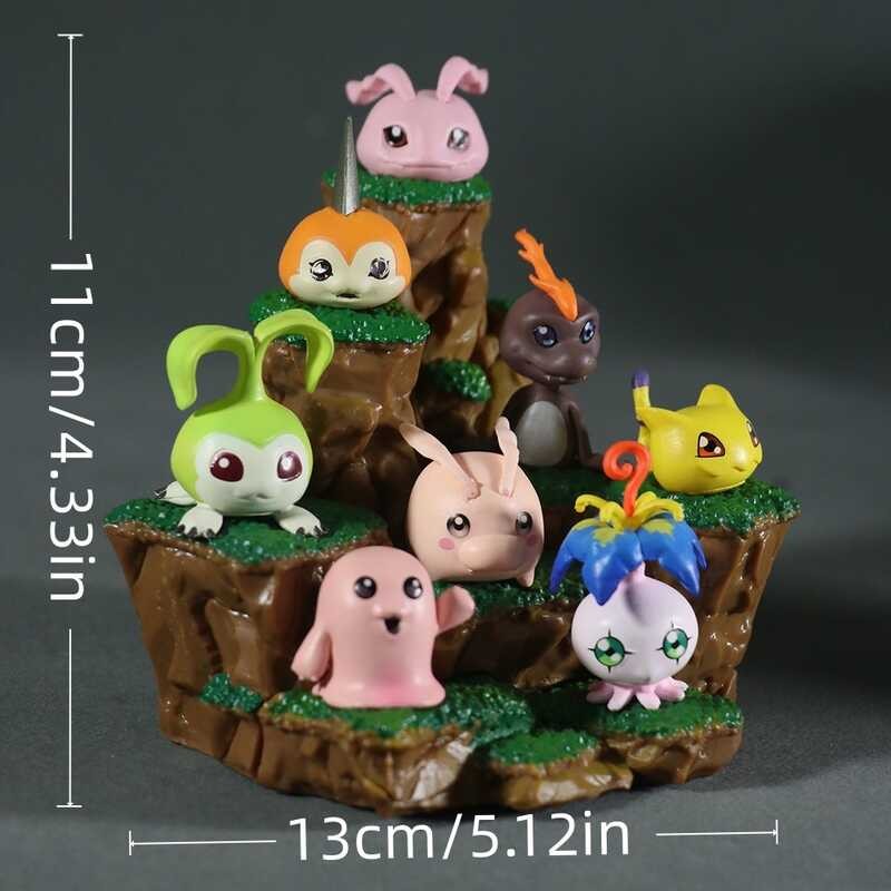 Straight Hair Digimon Early Stage 9 Desktop Pet Mini Figures Figurine ...