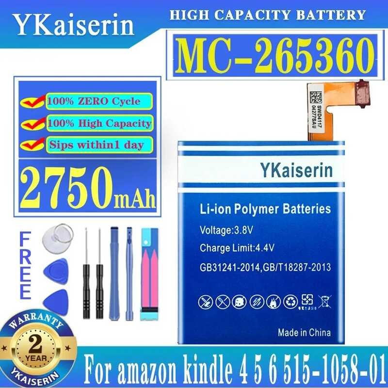F2 Ykaiserin 1 2750Mah Mc-265360 Battery For Kindle 4 5 6 515-1058-01 ...