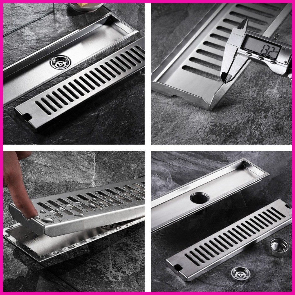Rectangular SUS304 stainless steel floor drain Middle side drainage ...