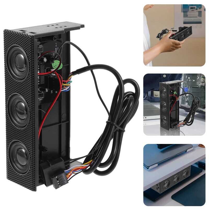 Xj Black Pc Front Panel Speakers Stereo Surround Sound Computer Case ...