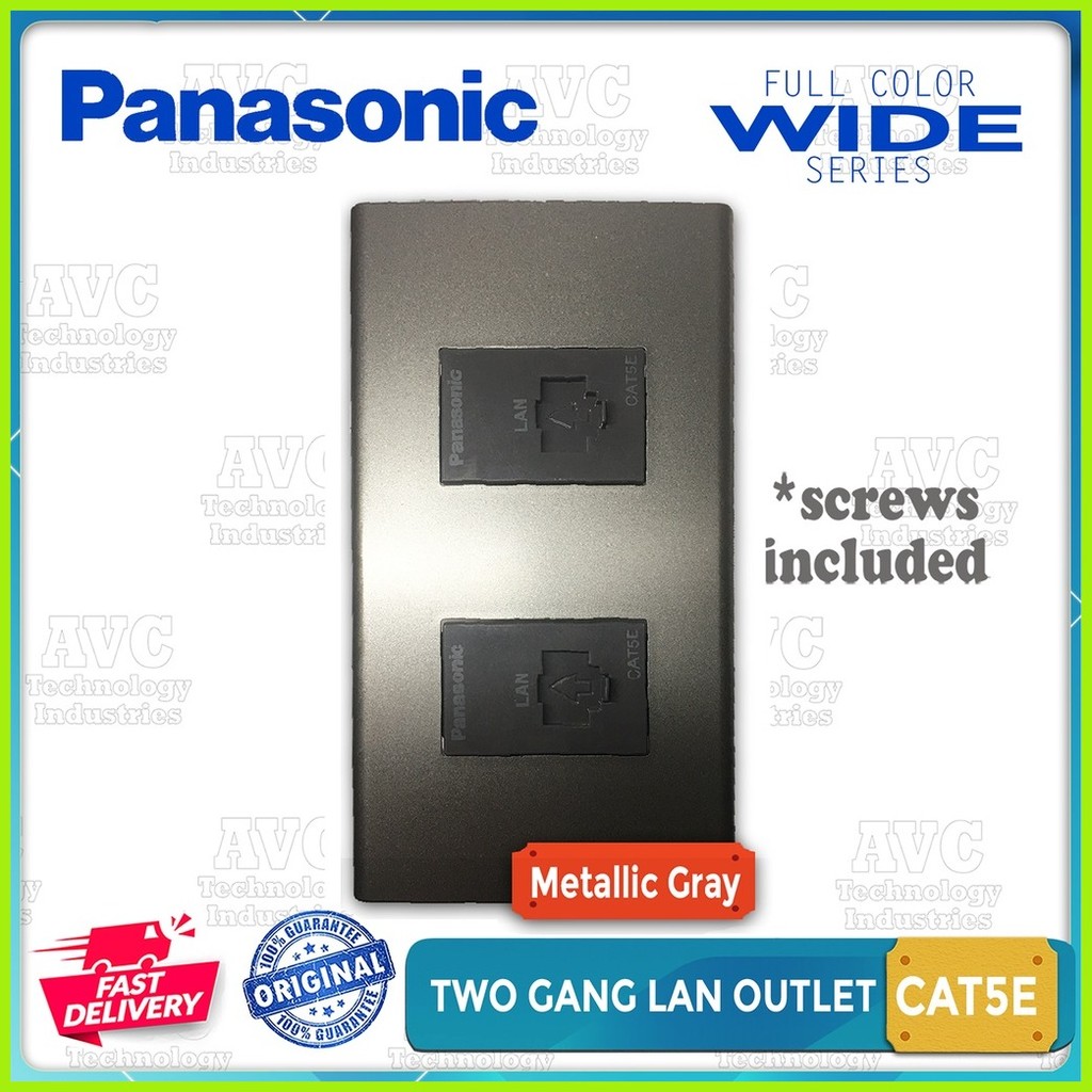 Panasonic Wide Series CAT5E 2 Two Gang LAN Outlet WEG2488 White ...