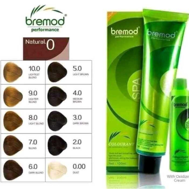 Bremod Natural Permanent Hair Colourant With Oxidizer 100Ml Dye Color ...