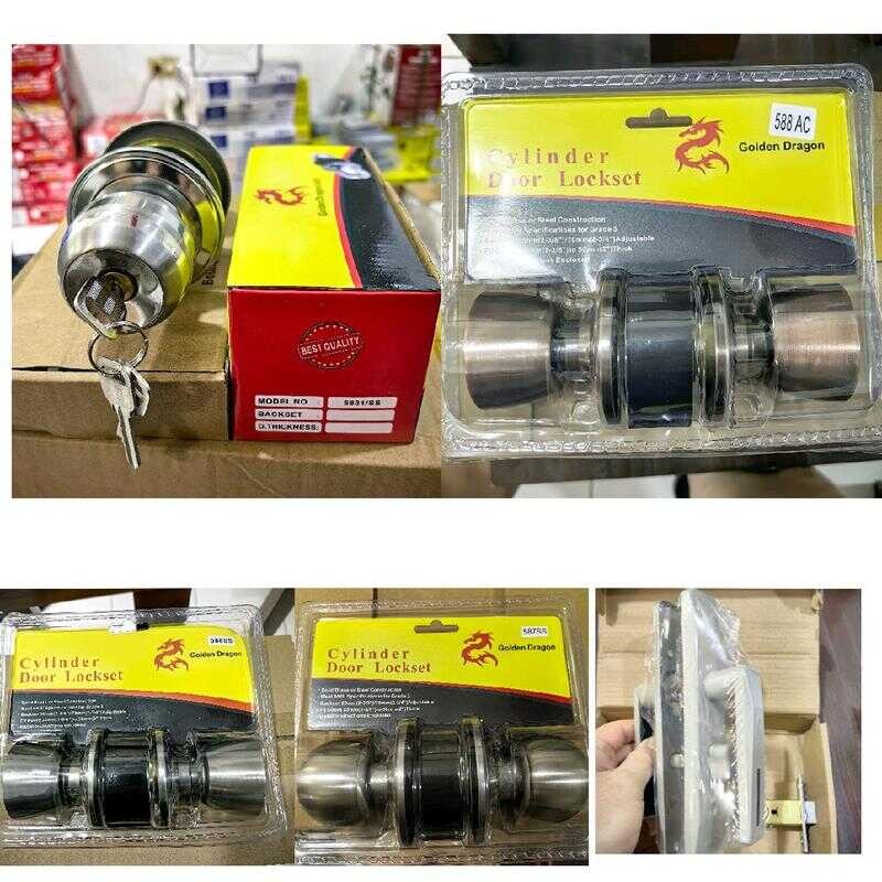 Golden Dragon Door Lock Door Knob Set Stainless Cone Lockset Handle Cbb ...