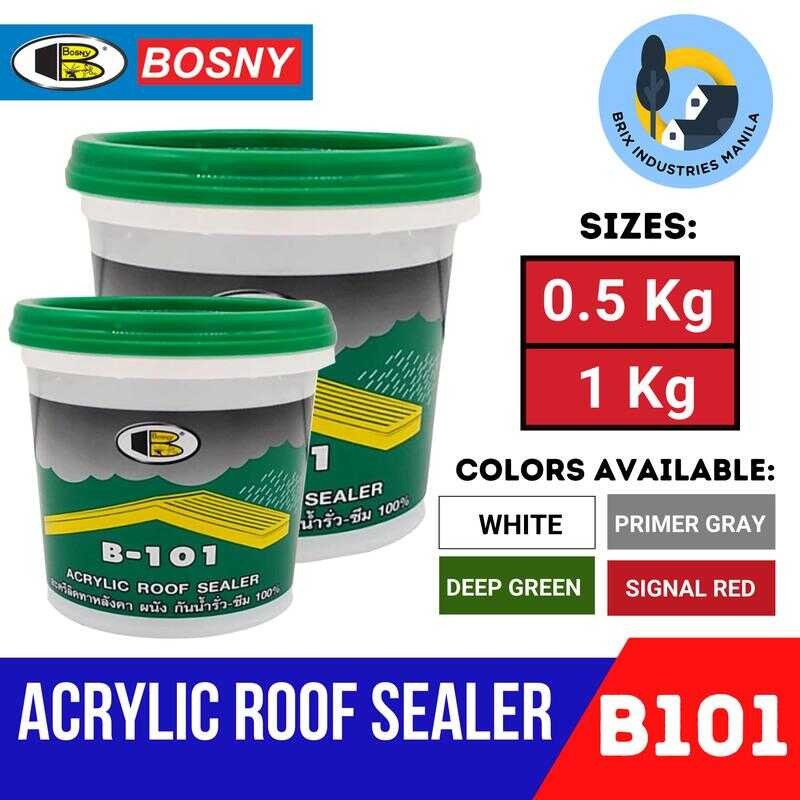 Bosny Acrylic Roof Sealer 0.5 Kg And 1Kg Available White, Primer Grey ...