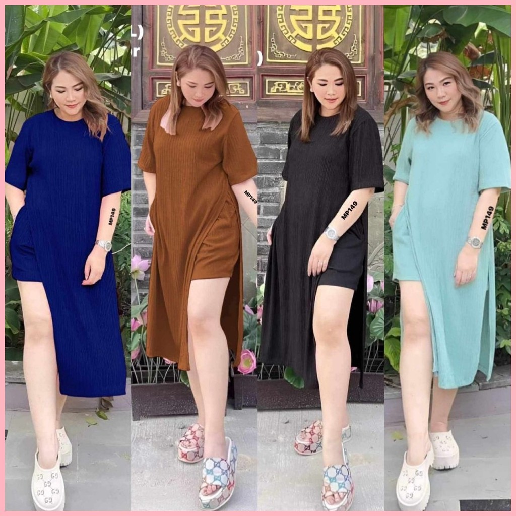 PLUS SIZE Divina Coordinates in Midi Dress with Slit pair with 2 Sided ...
